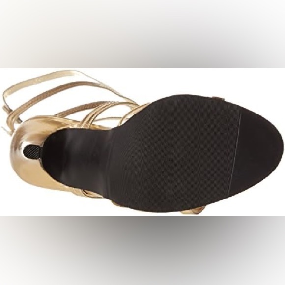 Ellie | Shoes | Ellie Metallic Gold Strappy Gladiator 5 Inches Silhetto ...